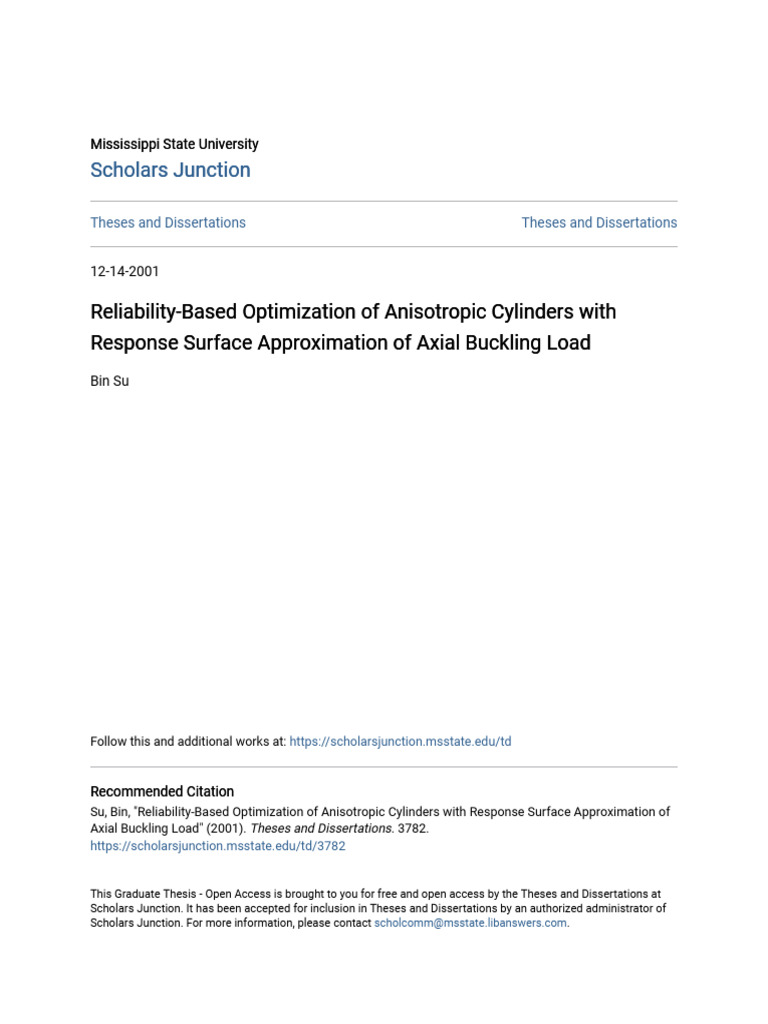Reliability-Based Optimization of Anisotropic Cylinders With | PDF | Mathematical Optimization ...