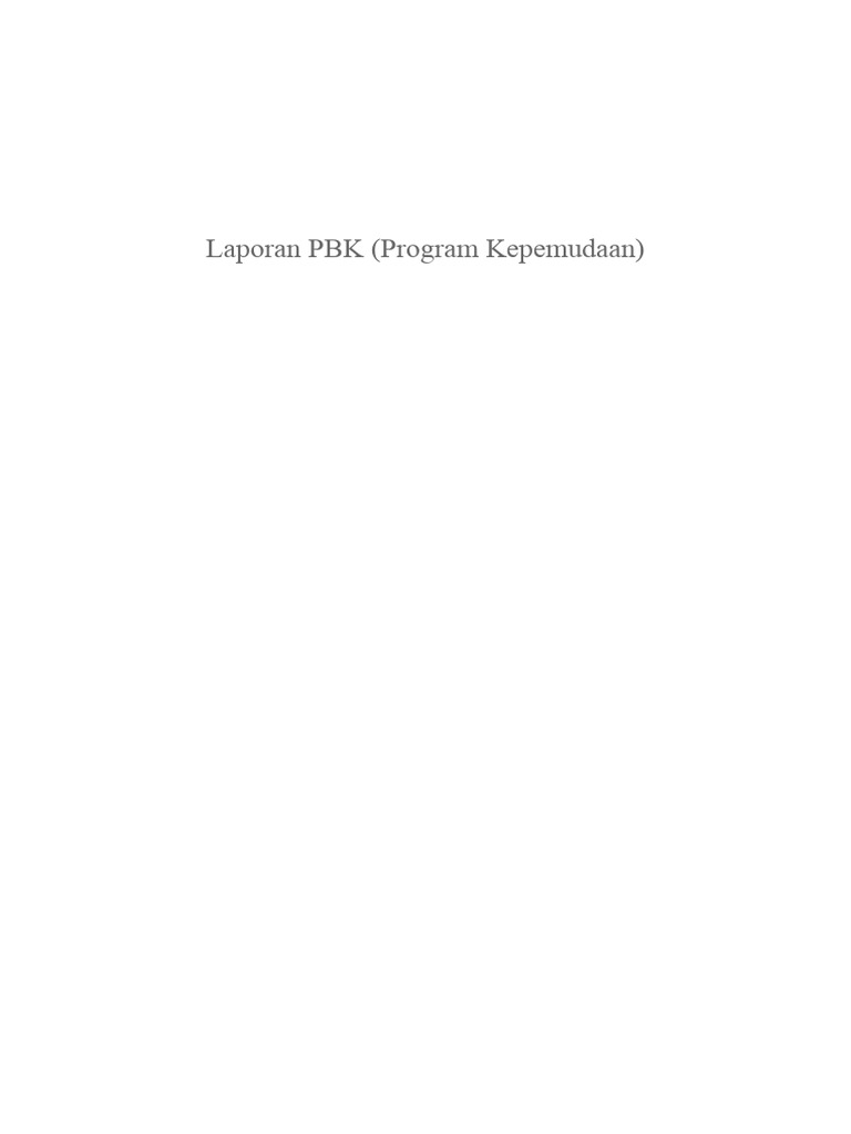 Laporan PBK Program Kepemudaan | PDF