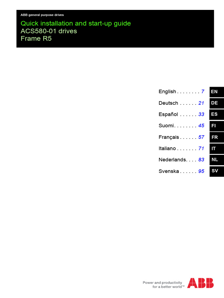 MUL ACS580 01 R5 v1 QISG A A5 | PDF | Insulator (Electricity ...