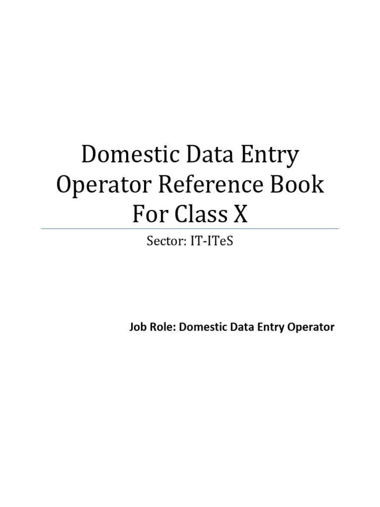 Class X Data Entry Operator Guide | PDF | Hyperlink | Spreadsheet