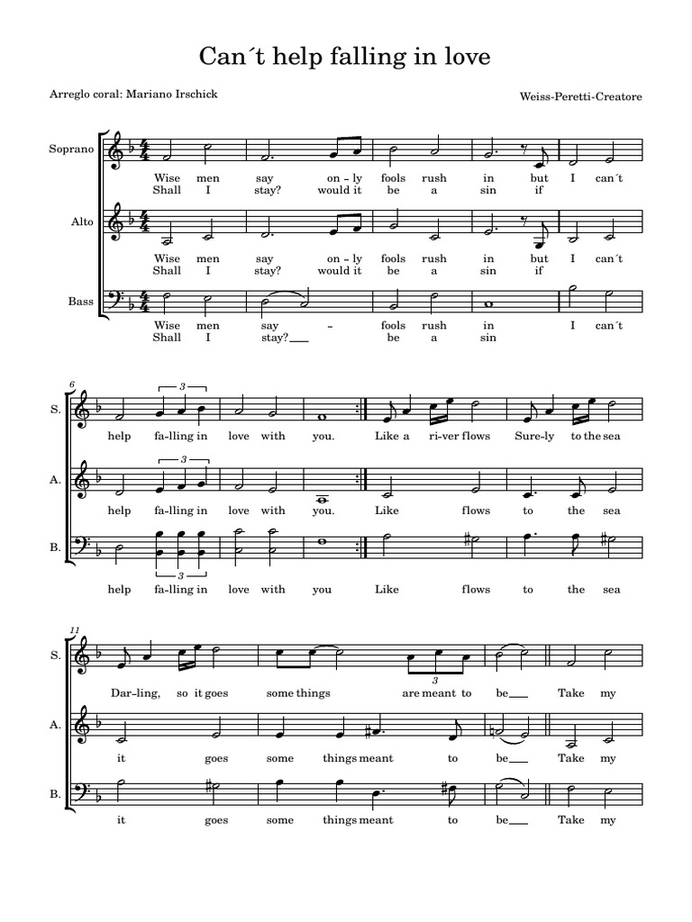 Cant Help Falling in Love SAB | PDF