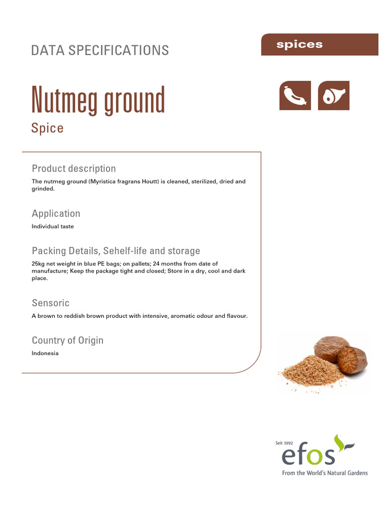 Specifikasi Nutmeg+Ground Efos Germany | PDF