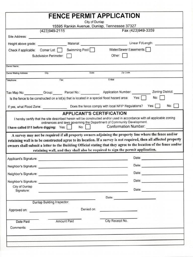 Fence Application Ordinance | PDF