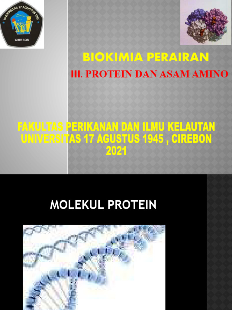 Biokimia Perairan III. Protein Dan Asam Amino | PDF
