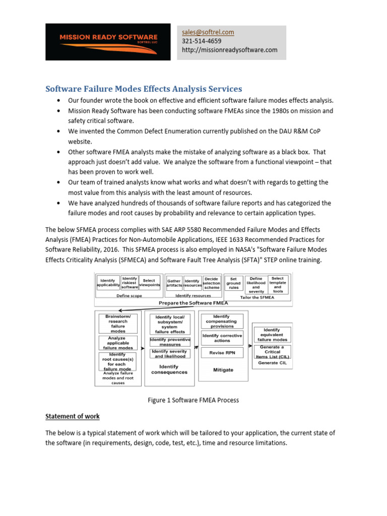 Software FMEA for Critical Systems | PDF | Software | Reliability Engineering