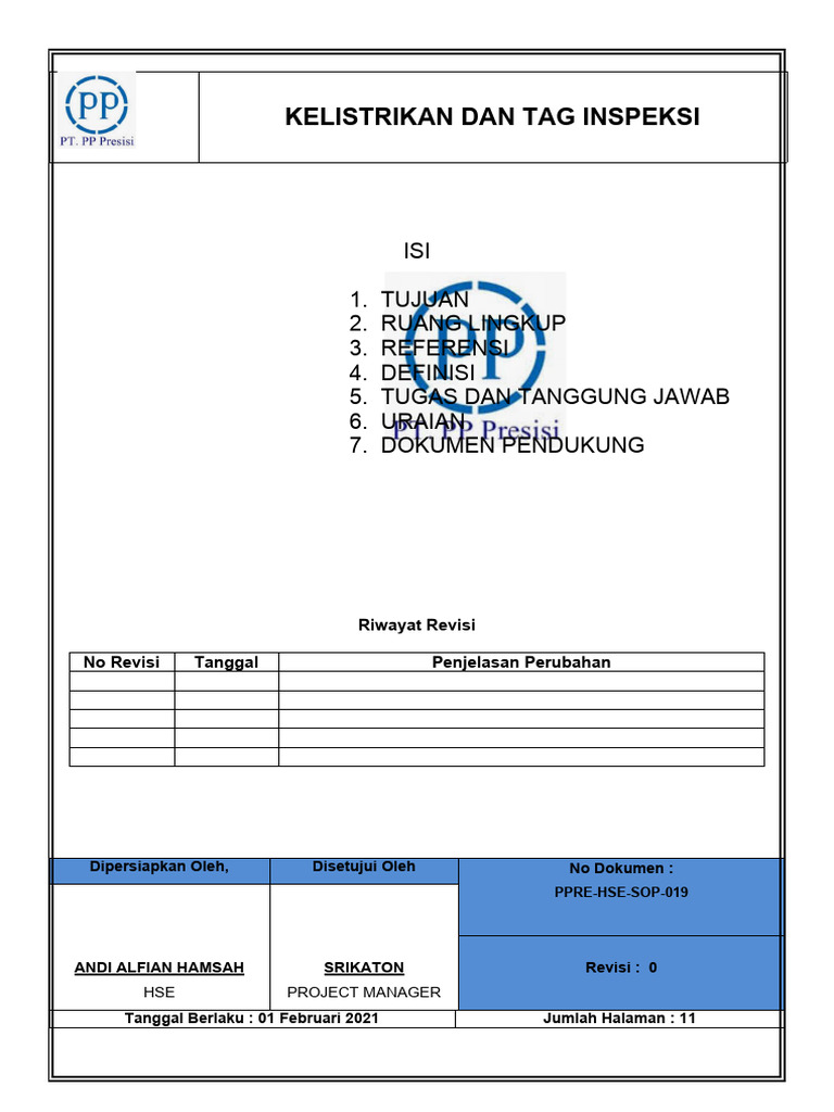 Prosedur Tagging Listrik dan Inspeksi | PDF | Sains & Matematika