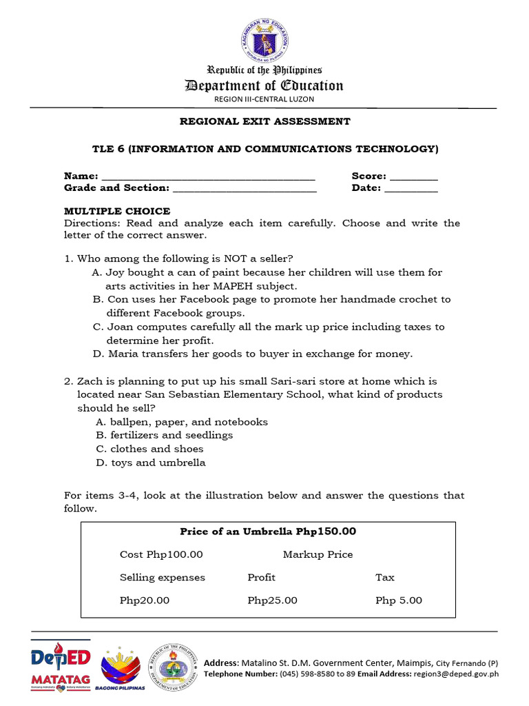 RAT - AT - TLE - ICT - Grade 6 | PDF | Facebook | Cyberspace