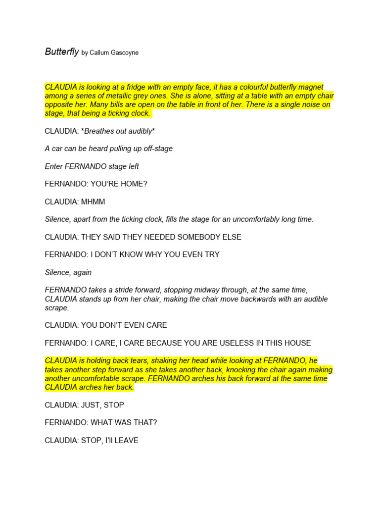 Butterfly by Callum Gascoyne | PDF