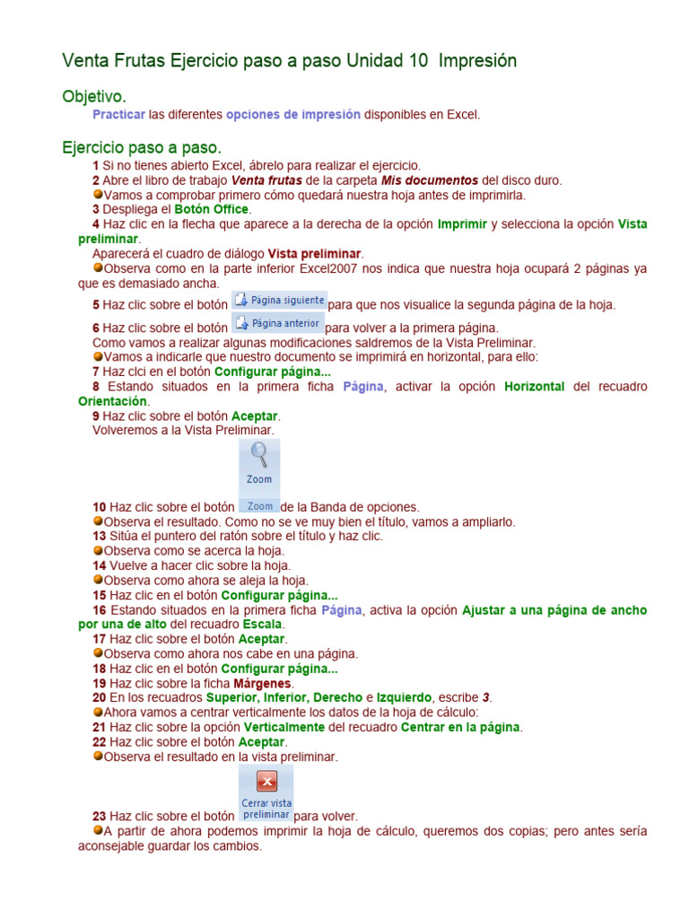Venta Frutas Ejercicio Paso A Paso Unidad 10 Impresion | PDF | Software ...