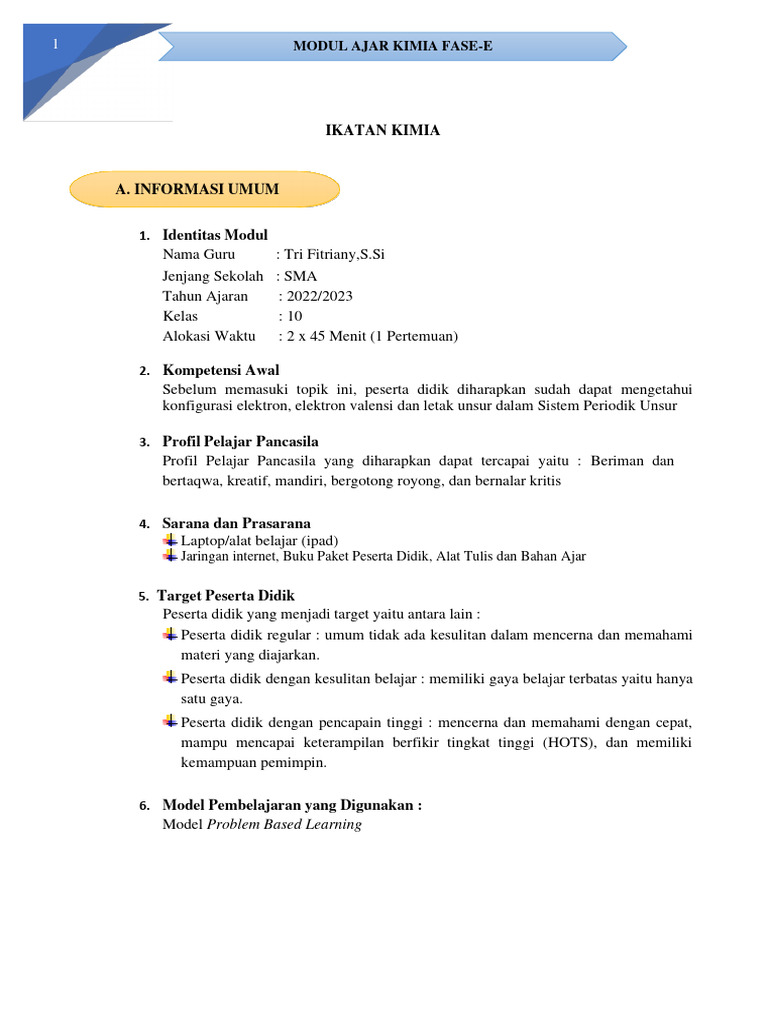 Pertemuan 1 - Modul Ajar | PDF