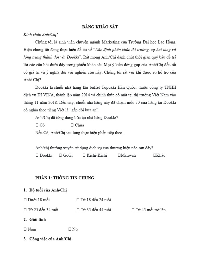 Bang Khao Sat - Dookki - Nhom 5 | PDF