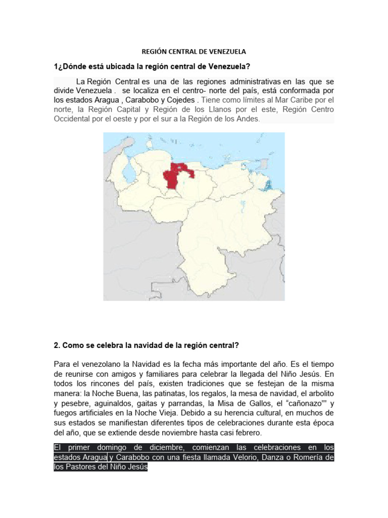 Región Central de Venezuela | PDF | Navidad | ensalada