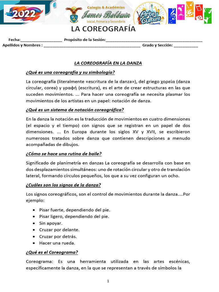 La Coreografía | PDF | Bailes | Coreografía
