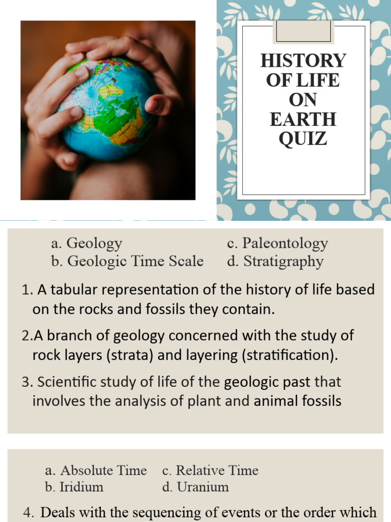 Earth Life History Quiz: Key Concepts | PDF | Fossil | Geologic Time Scale