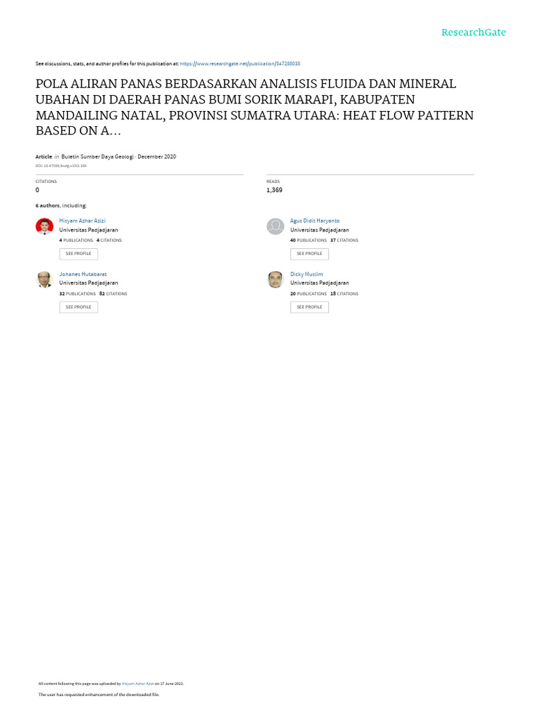 309 ArticleText 1917 1 10 20201201 POLAALIRANPANASBERDASARKANANALISISFLUIDADANMINERALUBAHAN | PDF