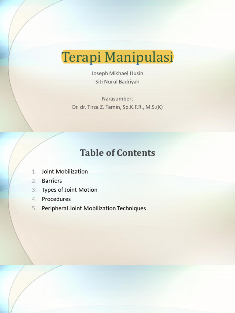Terapi Manipulasi | PDF | Anatomical Terms Of Motion | Ankle