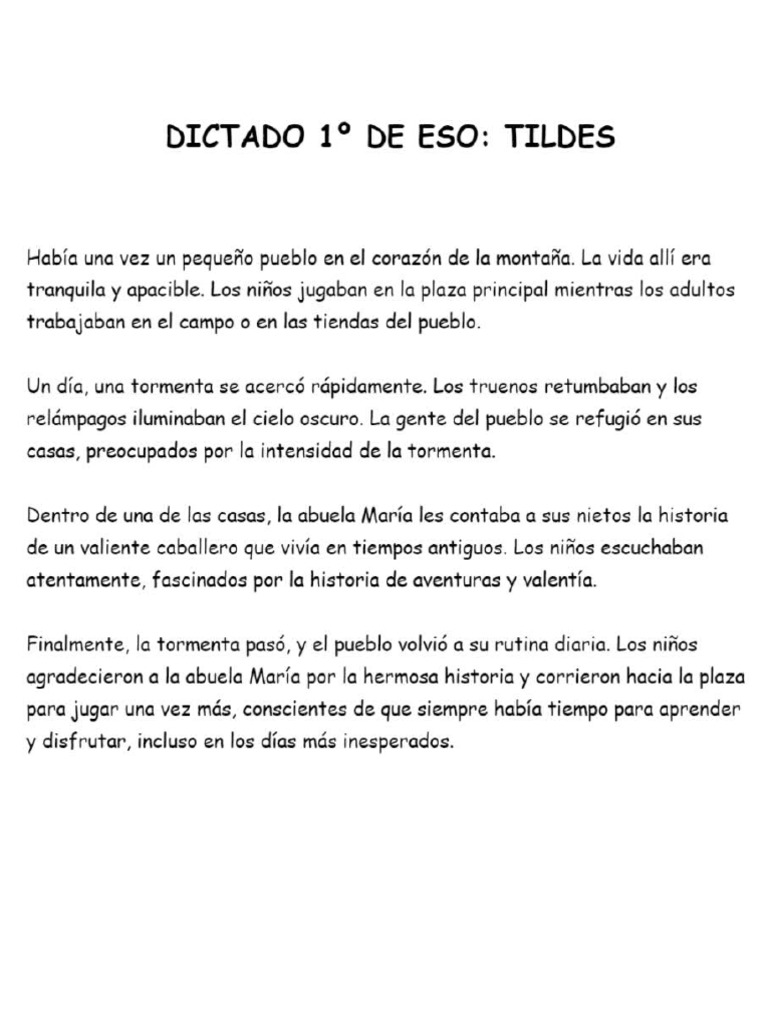 Dictado de Tildes | PDF