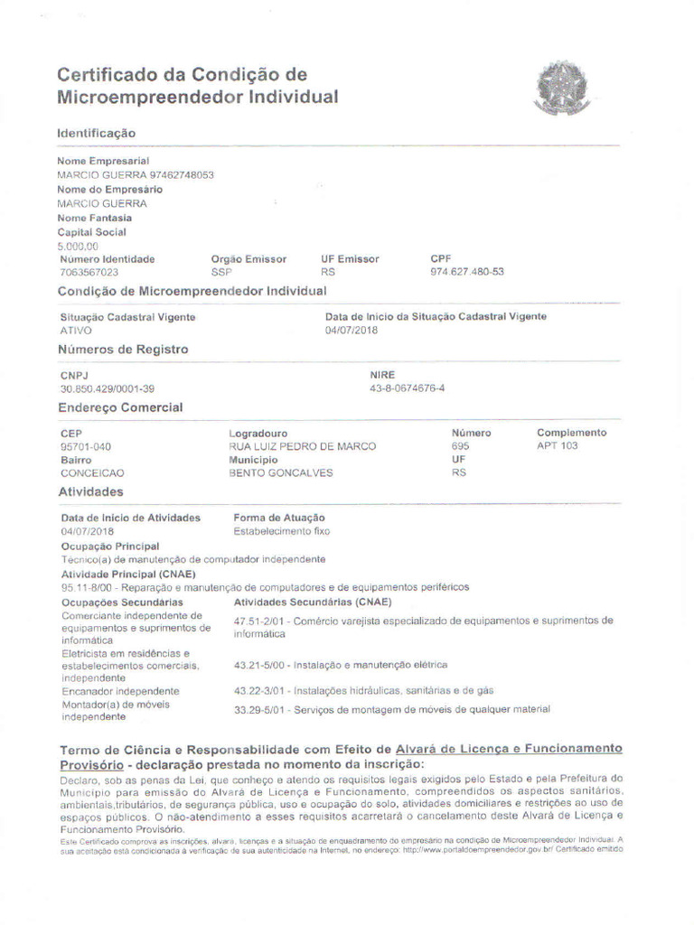 Certificado MEI | PDF