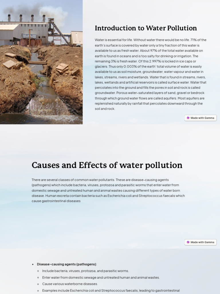 Introduction To Water Pollution | PDF | Water Pollution | Waste