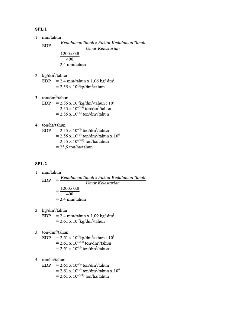 Lampiran Perhitungan Edp | PDF