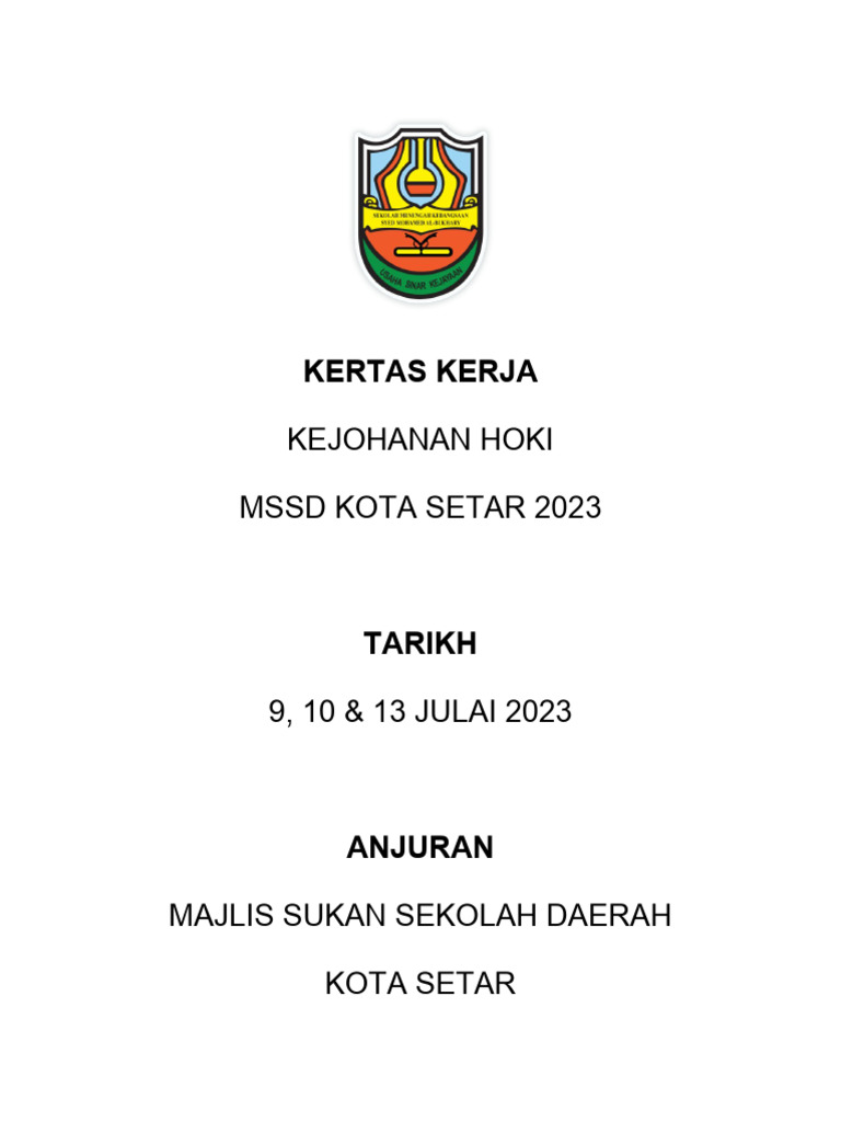 Kertas Kerja Hoki 2023 | PDF