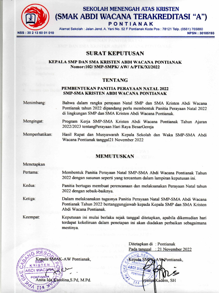 (2022) SK PANITIA NATAL | PDF