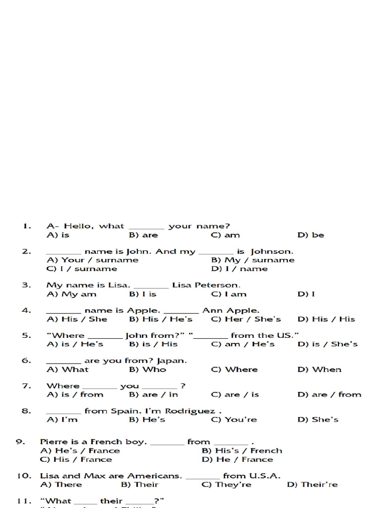 MAP Grammar Questions | PDF