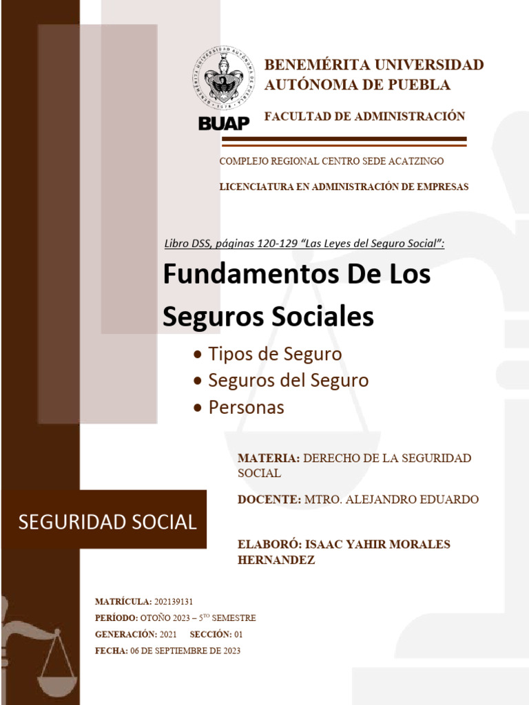 Fundamentos Seguros Sociales | PDF | Seguro | Justicia