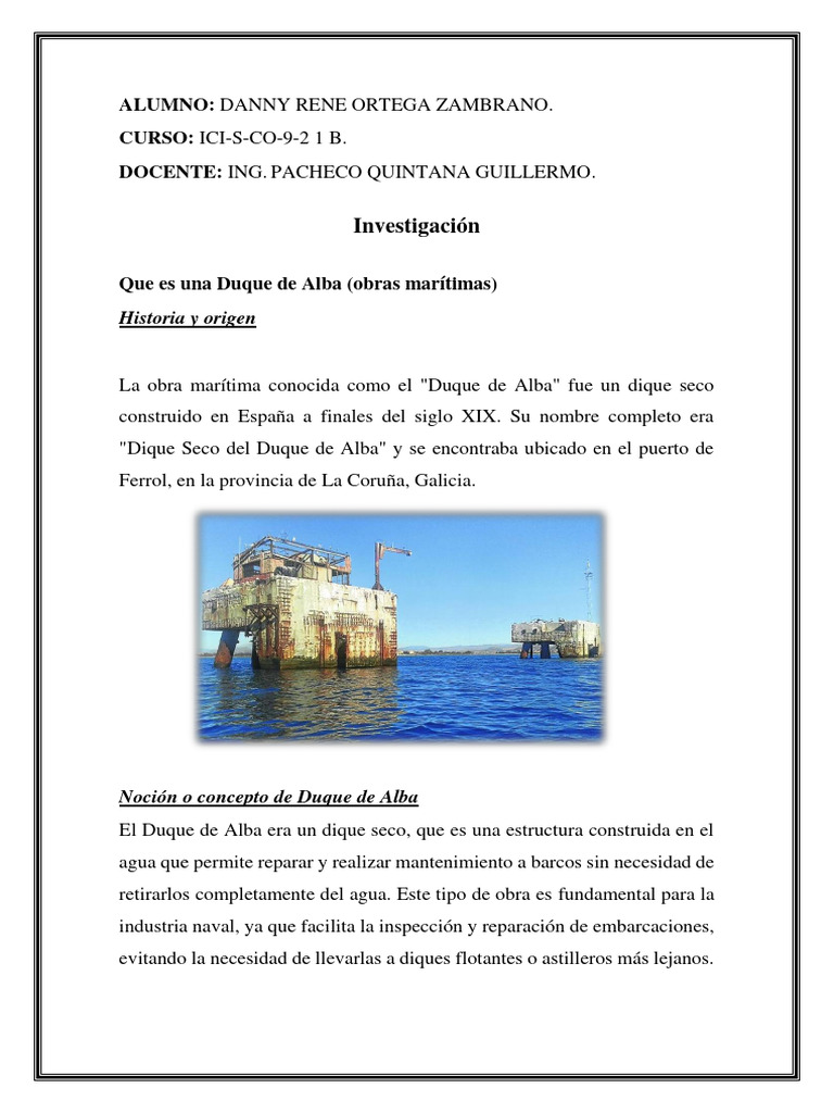 Duque de Alba: Dique Seco Marítimo | PDF | Arte