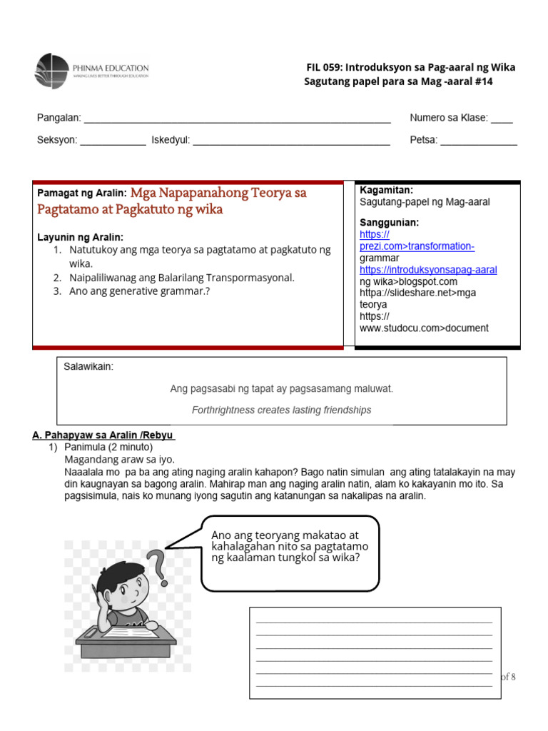 Fil 059 Sas Modyul 14 | PDF