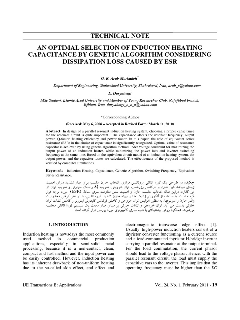 IJE Volume 24 Issue 1 Pages 19-26-2 | PDF | Capacitor | Transformer