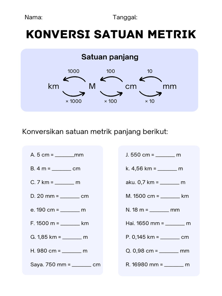 Konversi Satuan Metrik | PDF