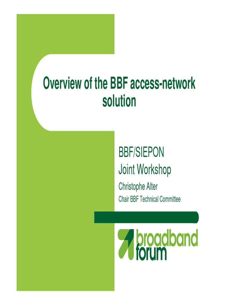 Overview of The BBF Access-Network Solution | PDF | Computer Network ...