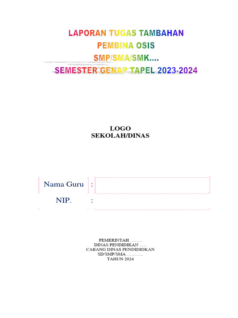 Laporan Pembina OSIS 2024 | PDF | Karier & Perkembangan