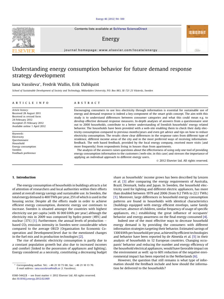 Understanding Energy Consumption Behavior For Future | PDF ...