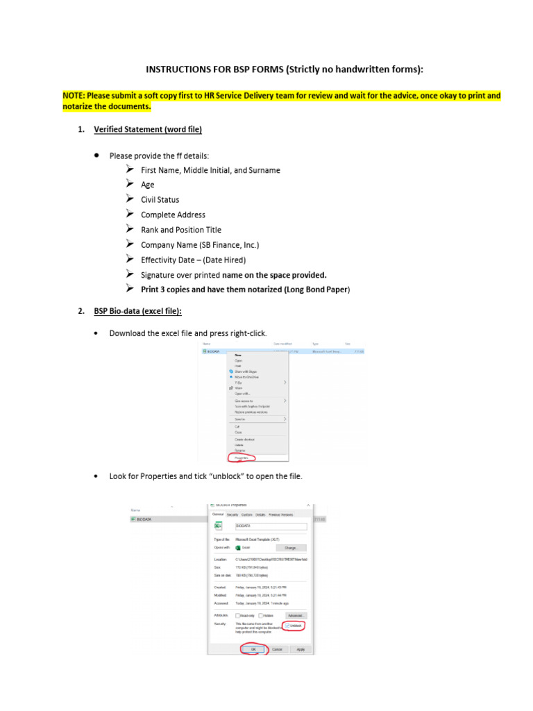 BSP Forms Submission Instructions | PDF | Computing
