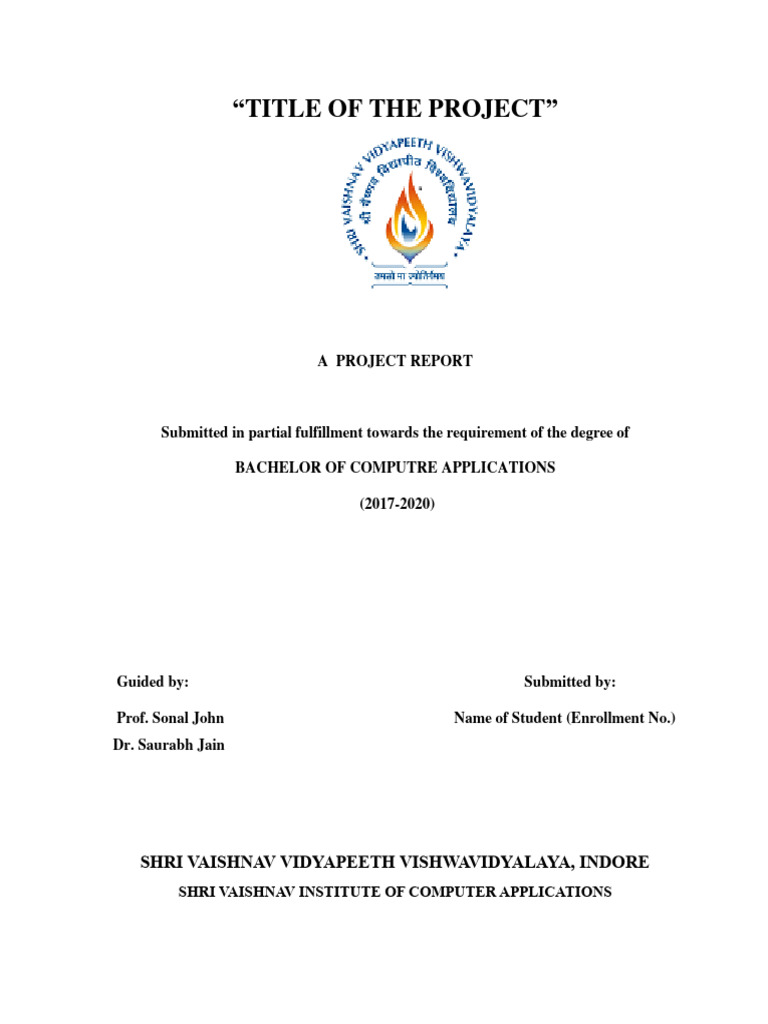 Project Report BCA | PDF | Times New Roman | Computing