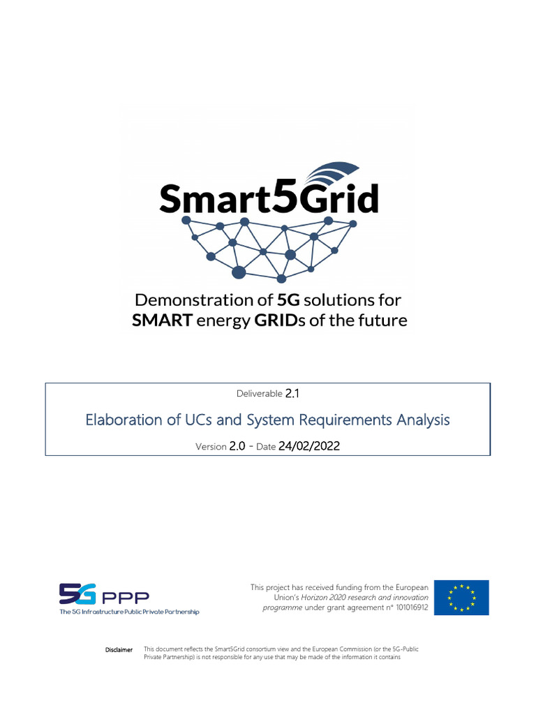5G Smart5Grid - WP2 - D2.1 - PU - Elaboration-of-UCs-and-System-Requirements-Analysis - V2.0 ...