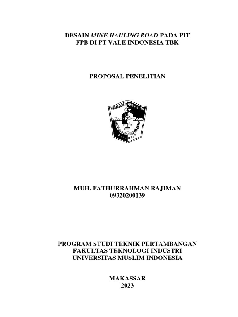 Proposal KP Muh. Fathurrahman Rajiman | PDF