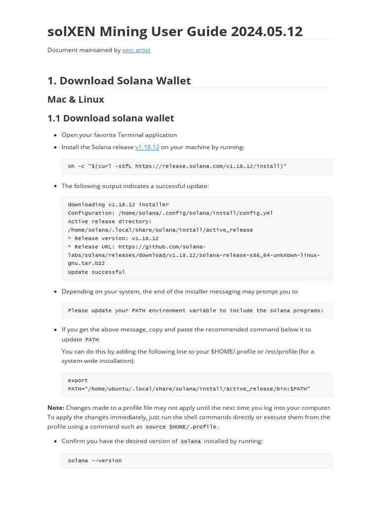solXEN Mining User Guide 2024.05.12 | PDF | Installation (Computer Programs) | Command Line ...