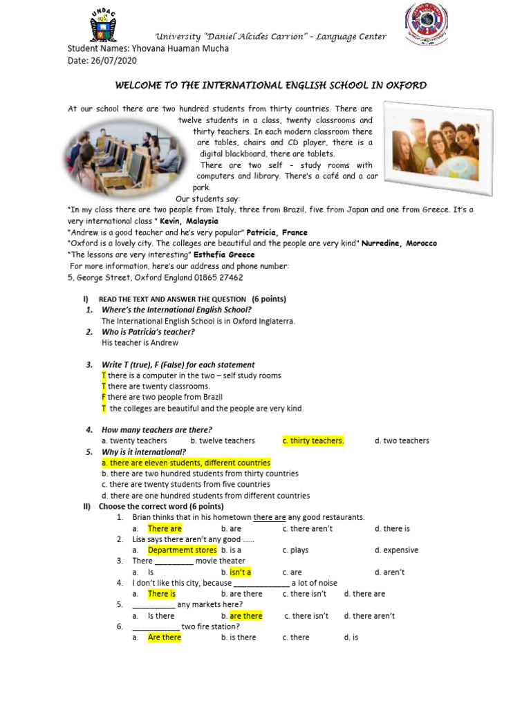 Solution There Final Test | PDF | Foreign Language Studies