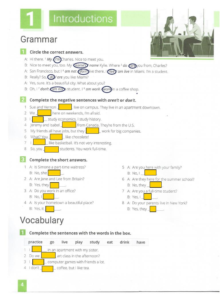 Solution-work book unit 1 | PDF