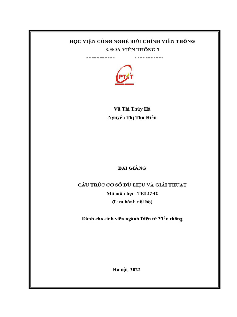 [1] Bài Giảng Ctdl Và Gt. 2023 | PDF