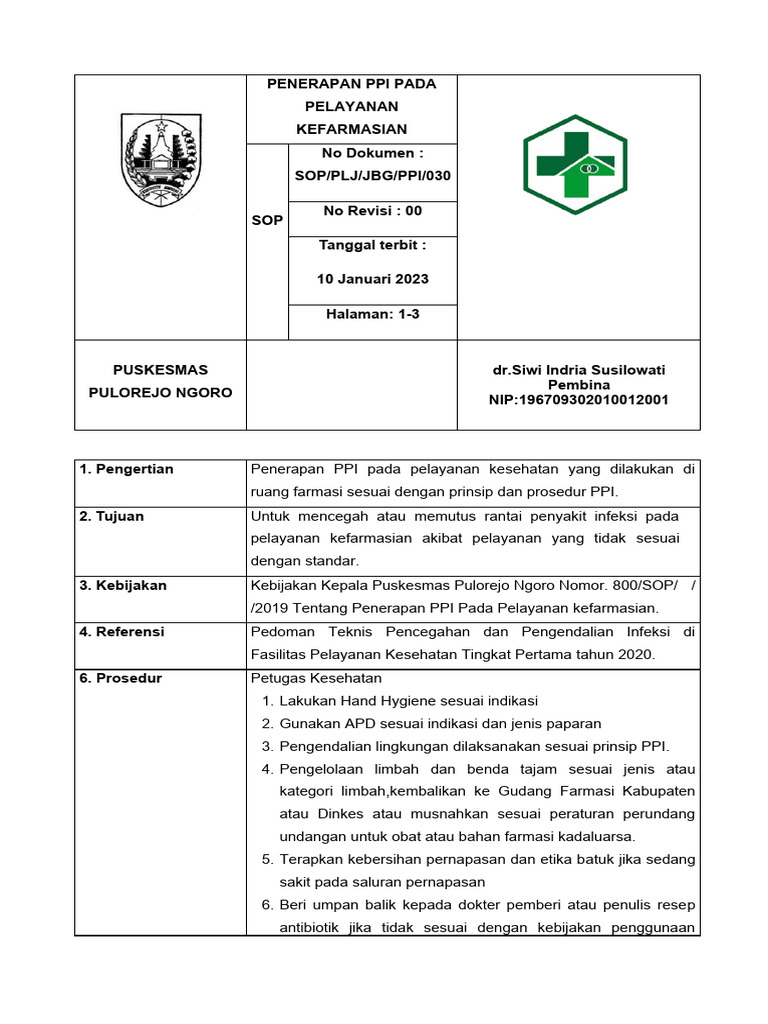 Penerapan PPI di Pelayanan Kefarmasian | PDF | Pengembangan Diri | Kesehatan Holistik