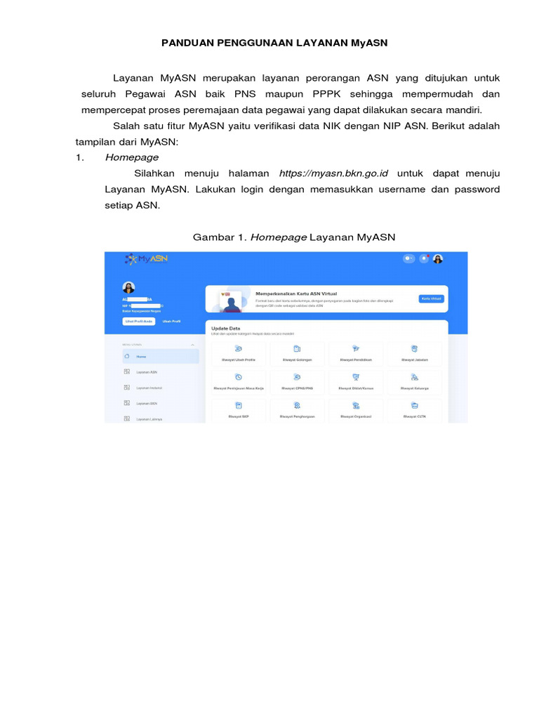PANDUAN PENGGUNAAN LAYANAN MyASN | PDF