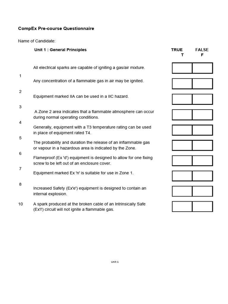 CompEx Assessment Questionnaire | PDF | Electrical Engineering ...