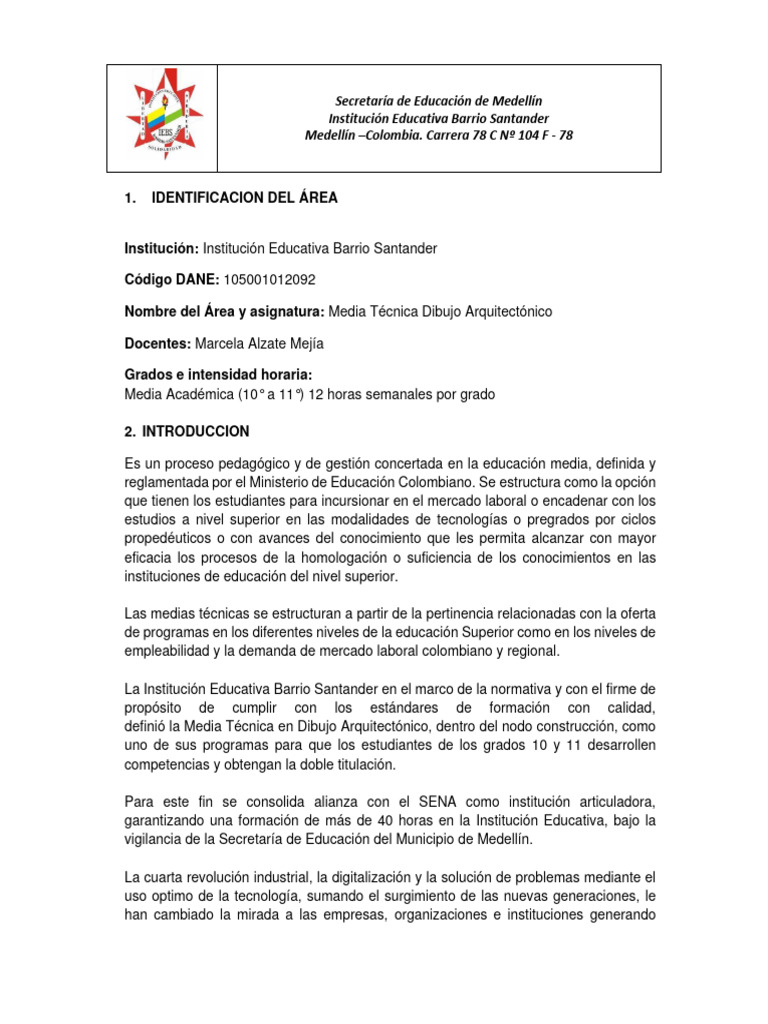 Plan de Area Dibujo Arqui - 2022 | PDF | Aprendizaje | Evaluación