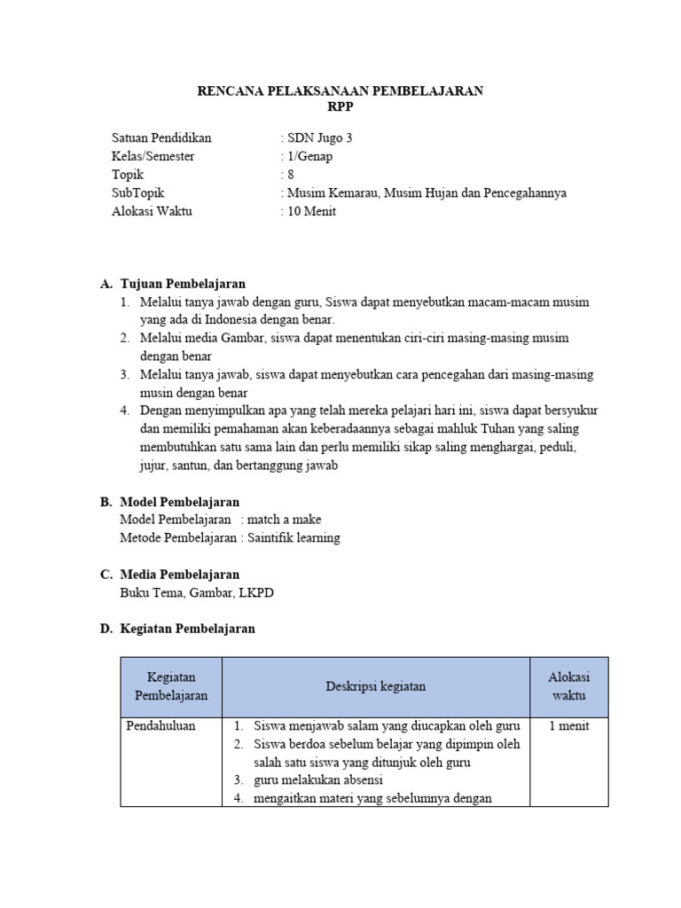 RPP Simulasi Mengajar | PDF