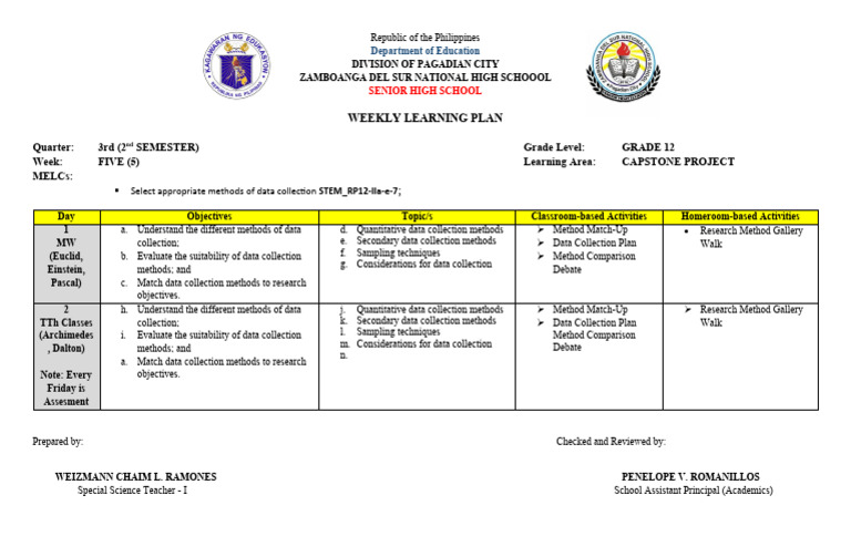 Grade 12 Capstone Project Plan | PDF | Science