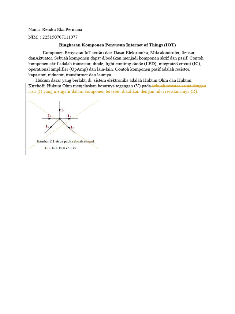 Komponen Utama Internet of Things (IoT) | PDF